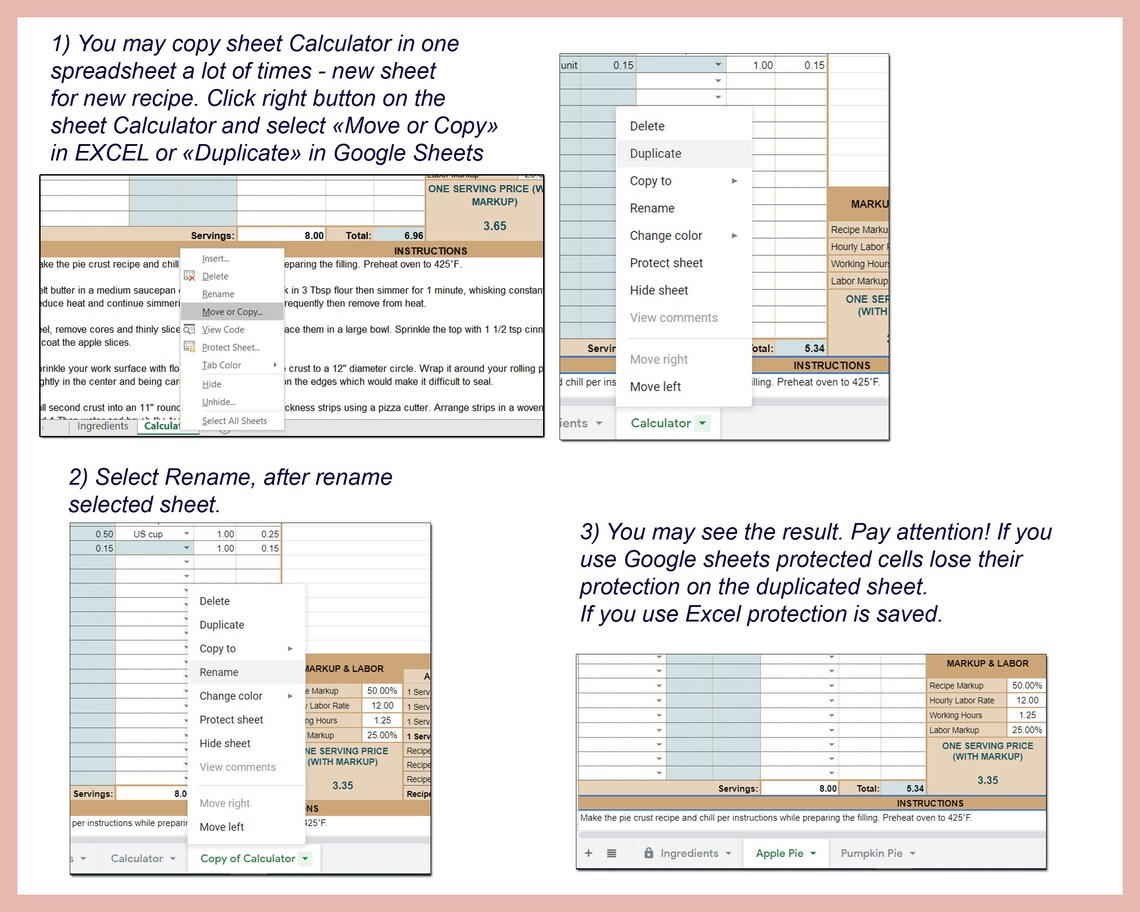 Recipe costing template Recipe cost calculator Cake pricing | Etsy