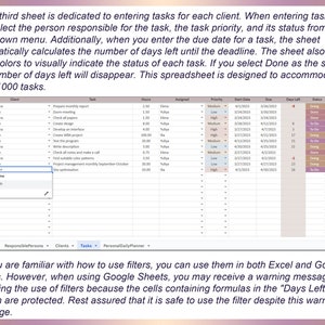 Office Task Tracker, Client Tracker Excel, Office Task Planner, Team ...