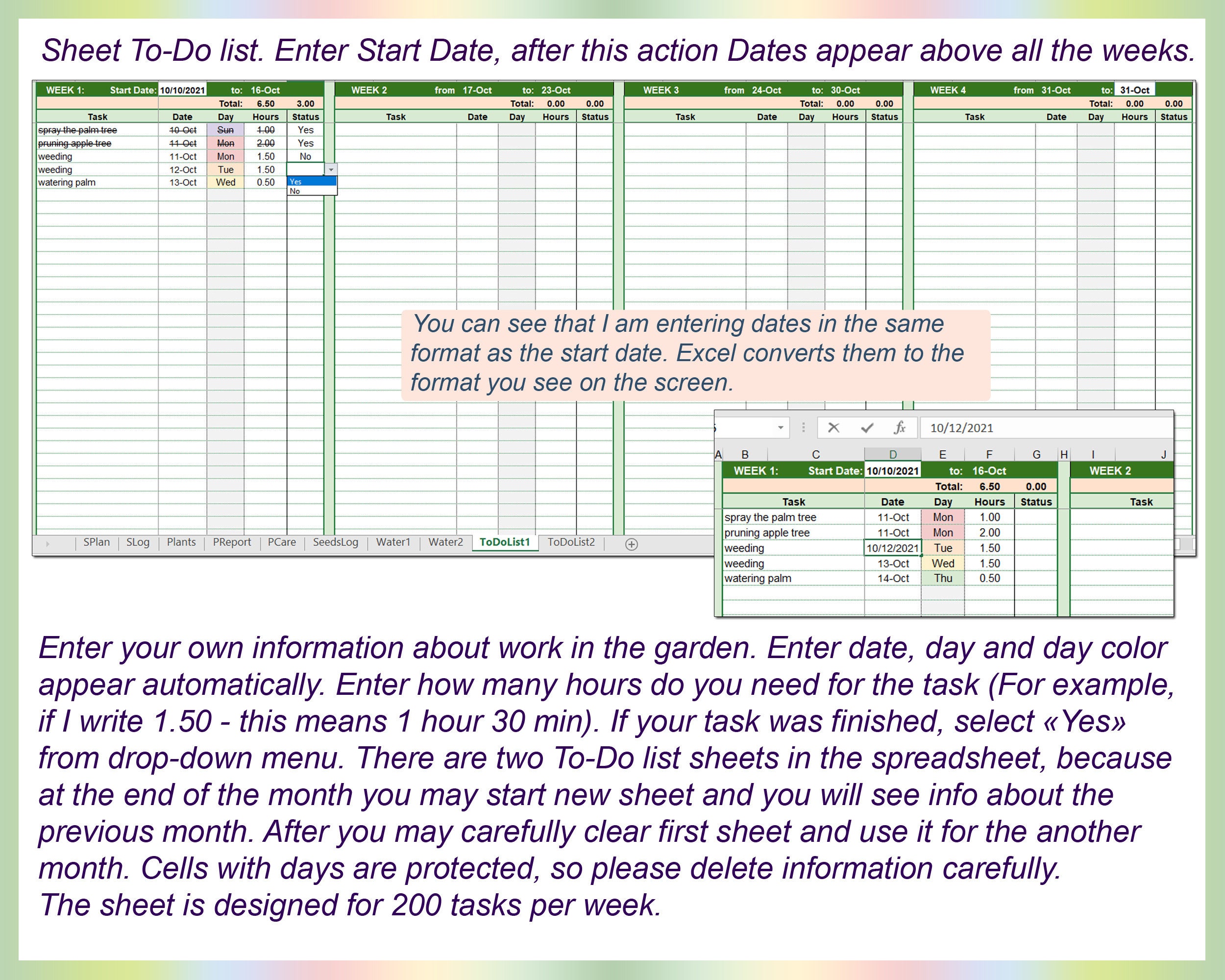 Digital Garden Planner, Plant Care Worksheet, Plants Journal, Watering ...