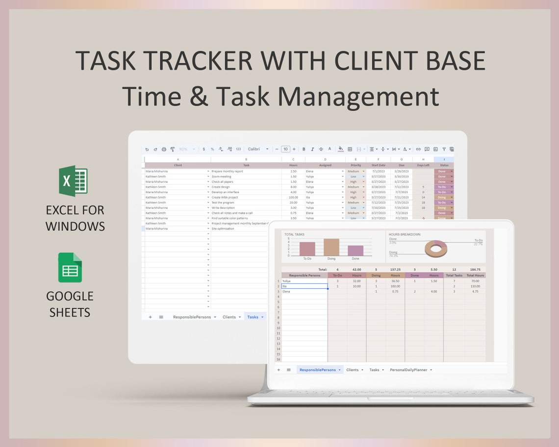 Office Task Tracker Client Tracker Excel Office Task - Etsy