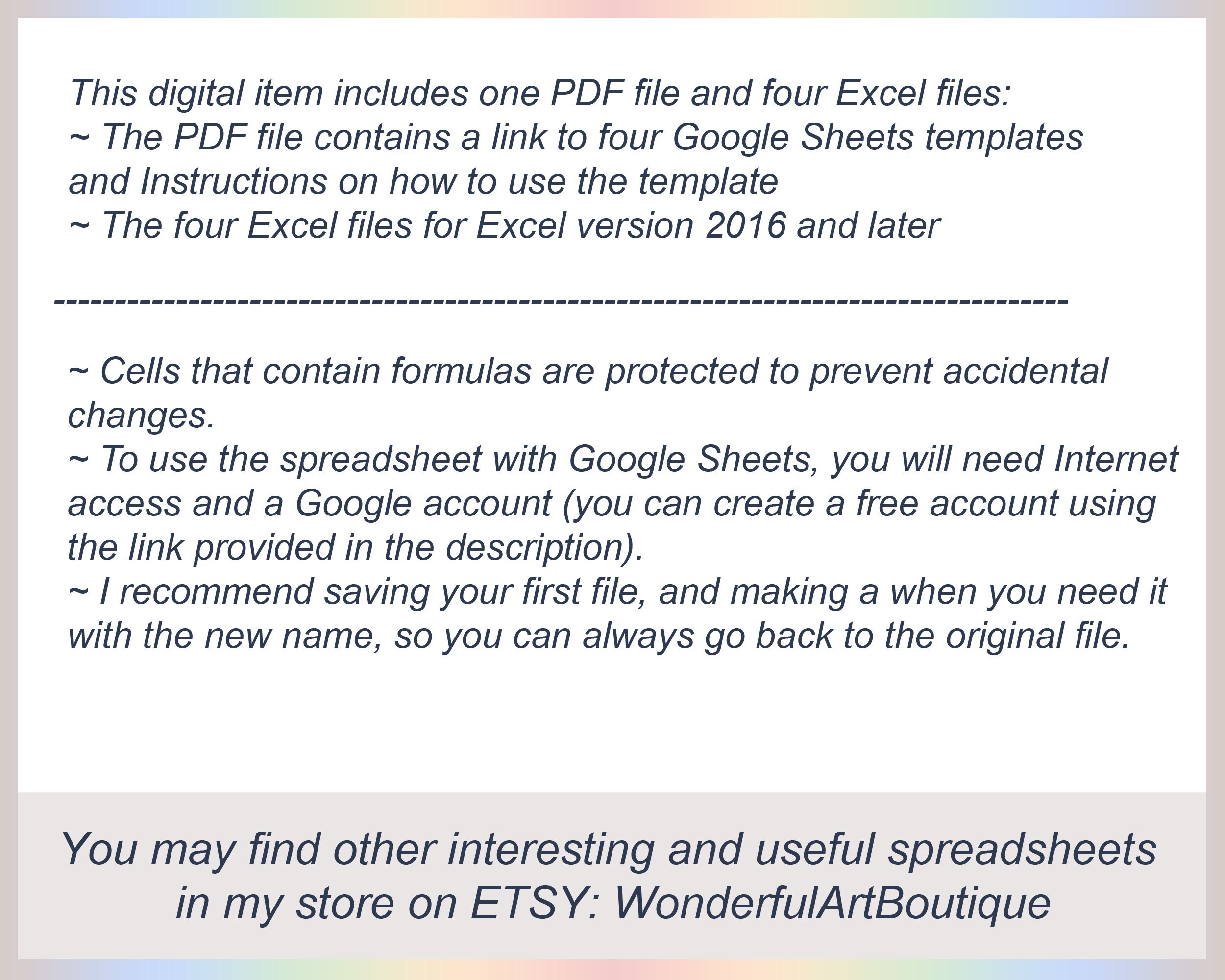 Meal Planning Spreadsheet, Grocery List Template, Monthly Menu Planner ...
