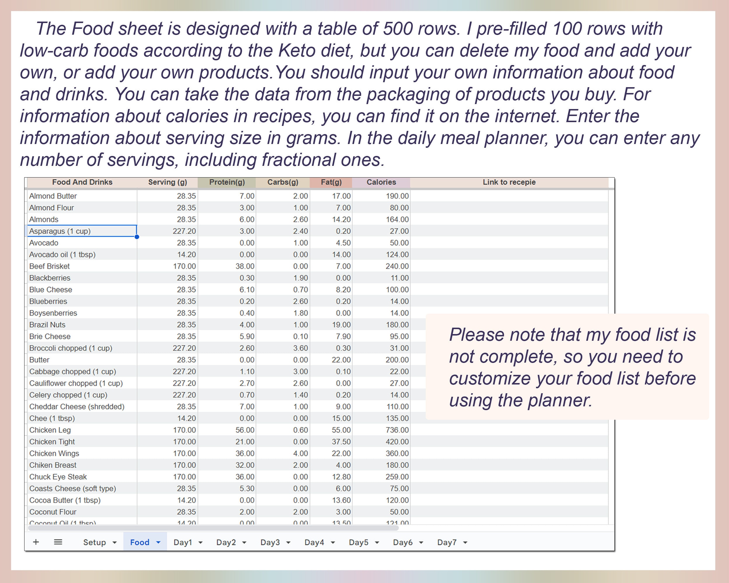 Macro Meal Planner, Macro Diet Planner, Macro Counter Meal Planner ...