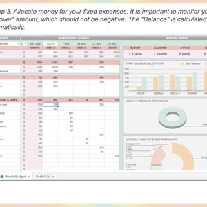 Weekly Budget Planner Template Excel Google Sheets Budget Spreadsheet ...