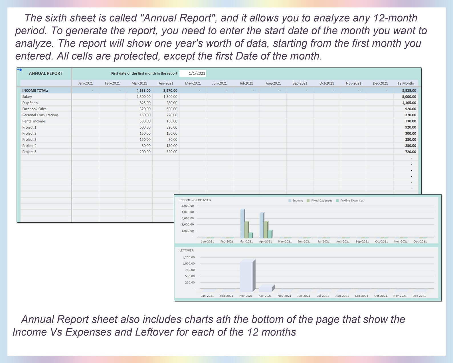 Small Business Expense Tracker Template Financial Log Spending Report ...