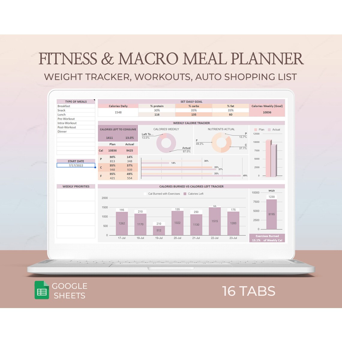 Ultimate Fitness Planner, Digital Fitness Planner, Workout Planner ...