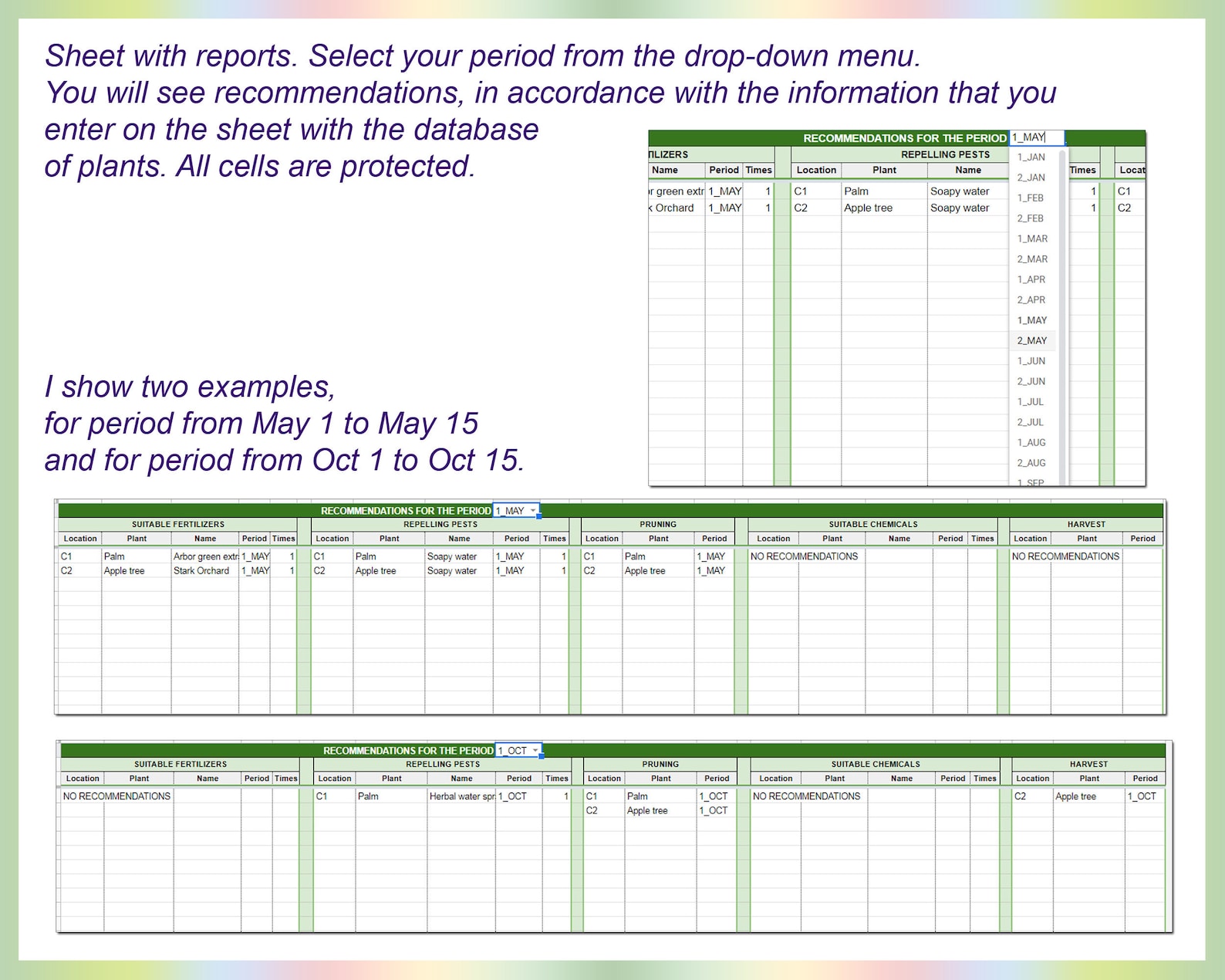 Garden Planner for Google Sheets, Plant Care Worksheet, Plants Journal ...