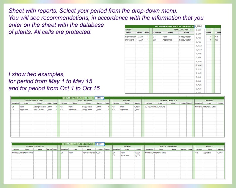 Garden Planner for Google Sheets, Plant Care Worksheet, Plants Journal ...