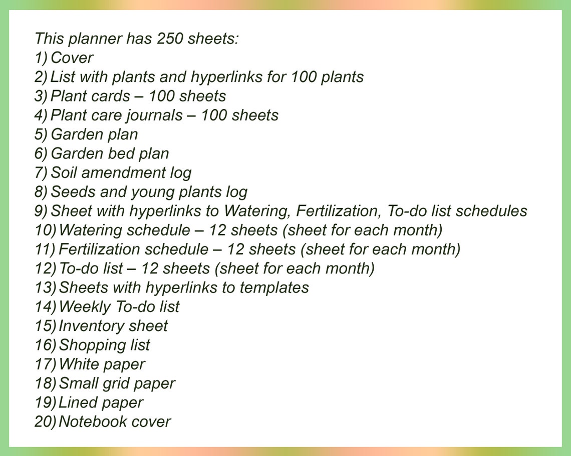 Digital Garden Planner Digital Garden Journal Plants | Etsy