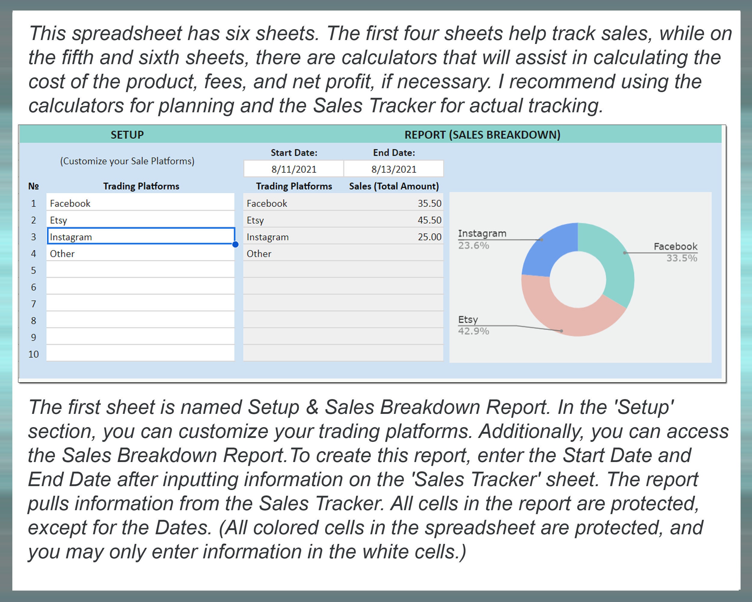 Sales Tracker Spreadsheet Activity Monitoring Tool Multi-platform Sales ...