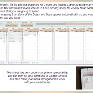 To-do List Template Time Management Tool Daily Weekly Planner Organizer ...