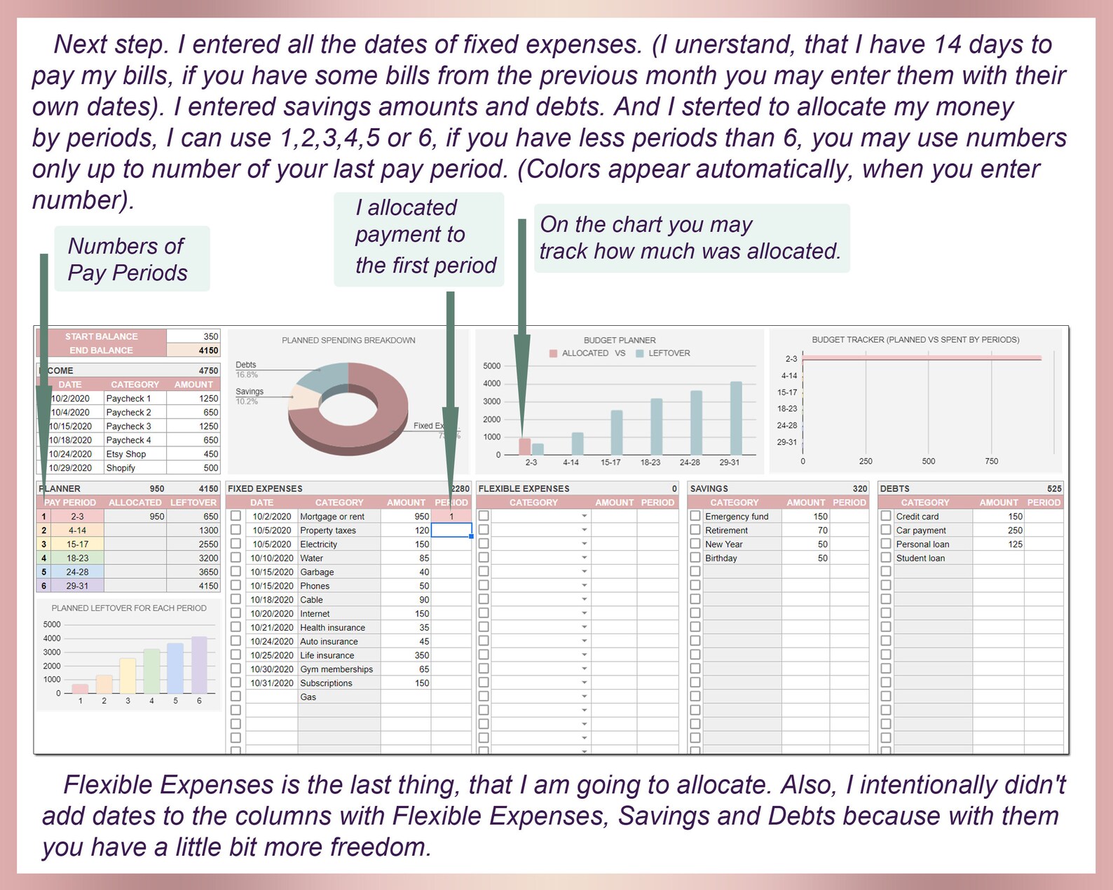 Budget by Paycheck Spreadsheet Monthly Budget Planner Budget - Etsy