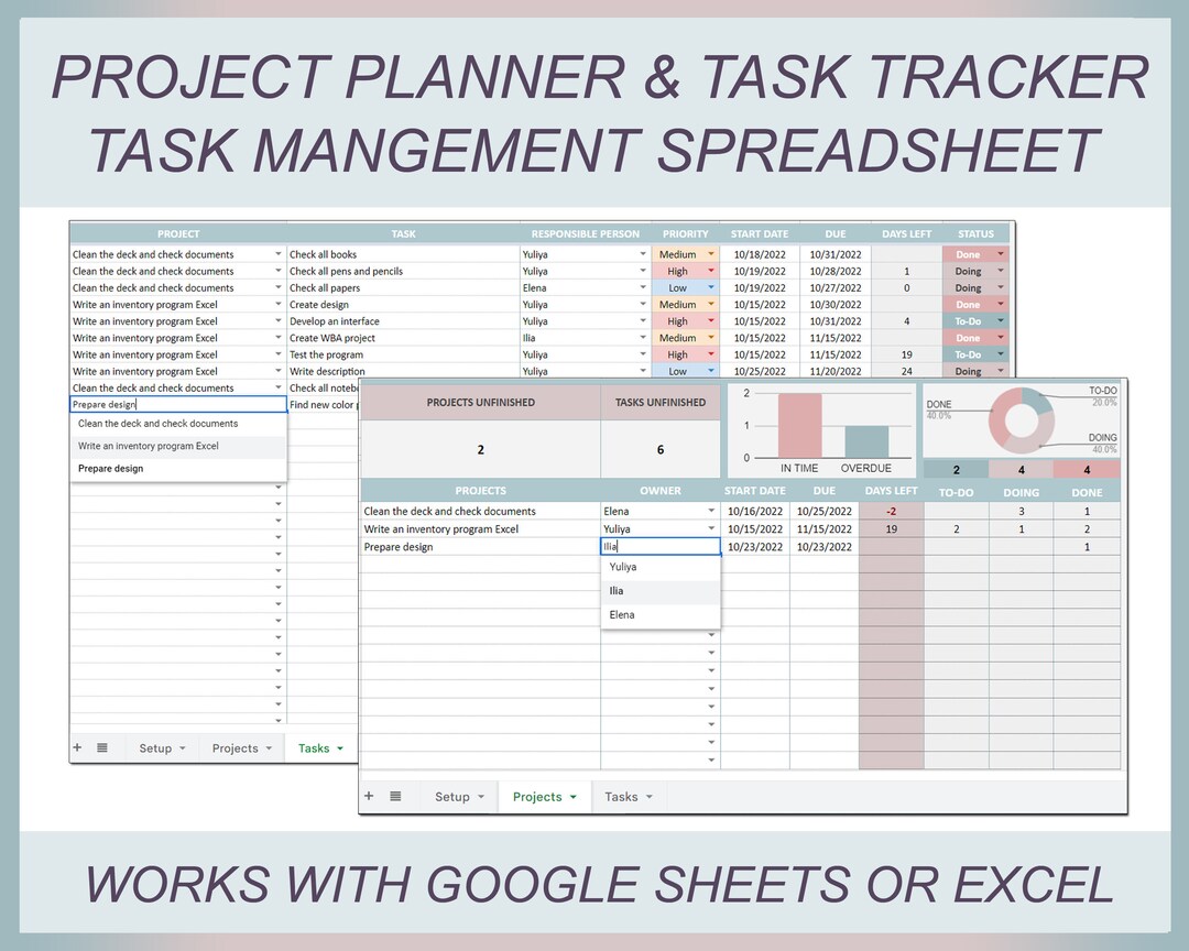 Project Management Template Project Planner Task Management - Etsy