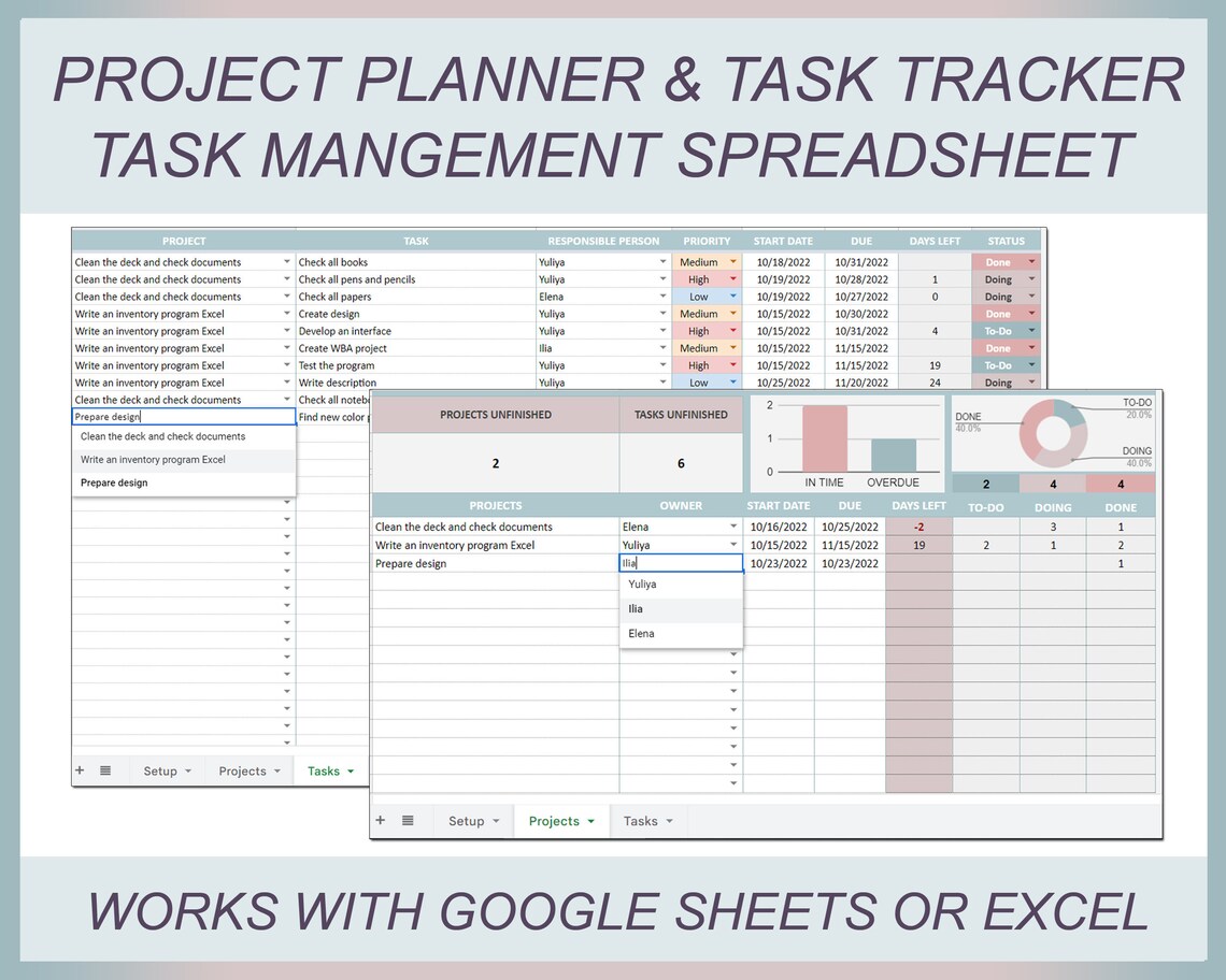 Project Management Template Project Planner Task Management - Etsy