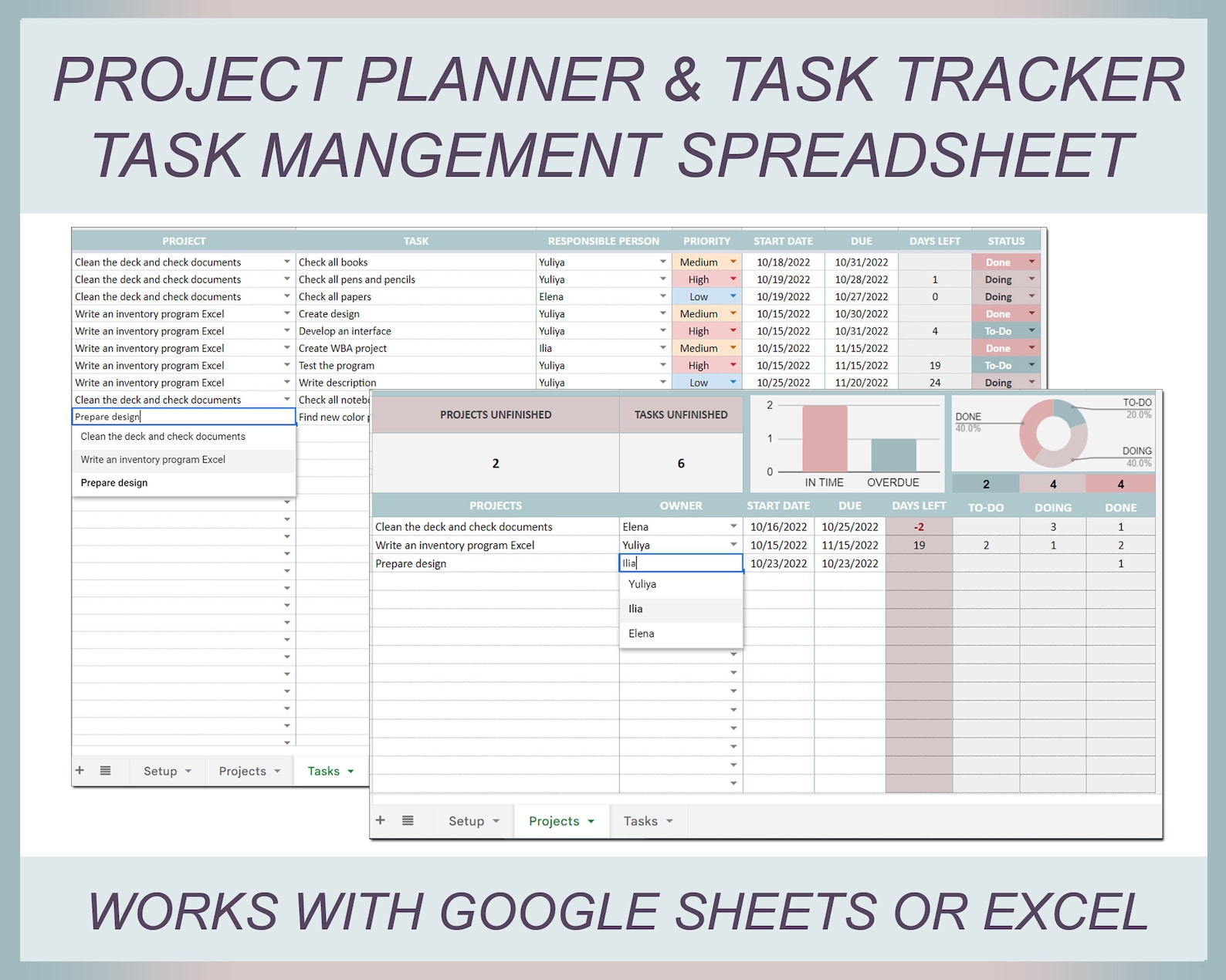 Project Management Template Project Planner Task Management - Etsy