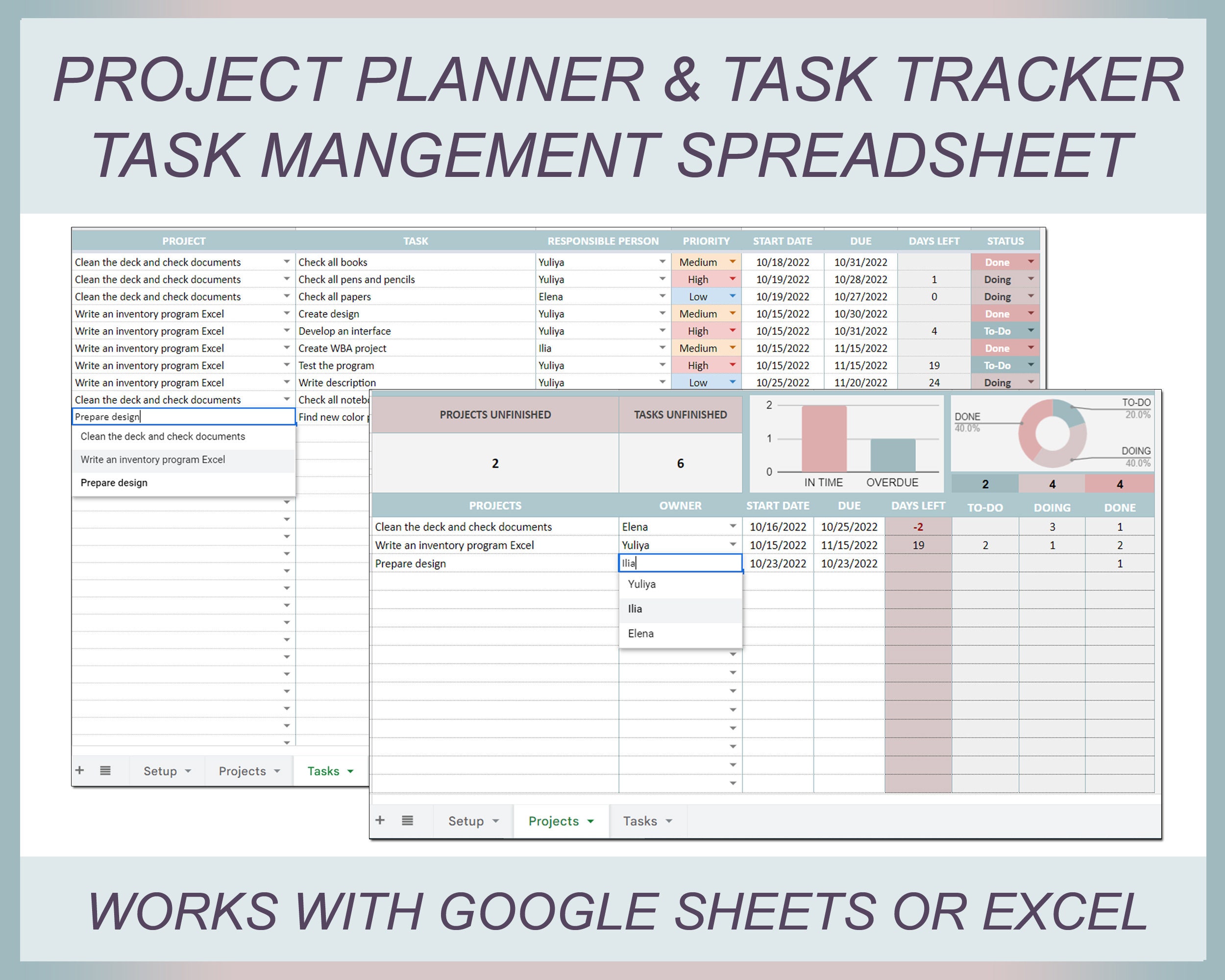 Project Management Template Project Planner Task Management - Etsy