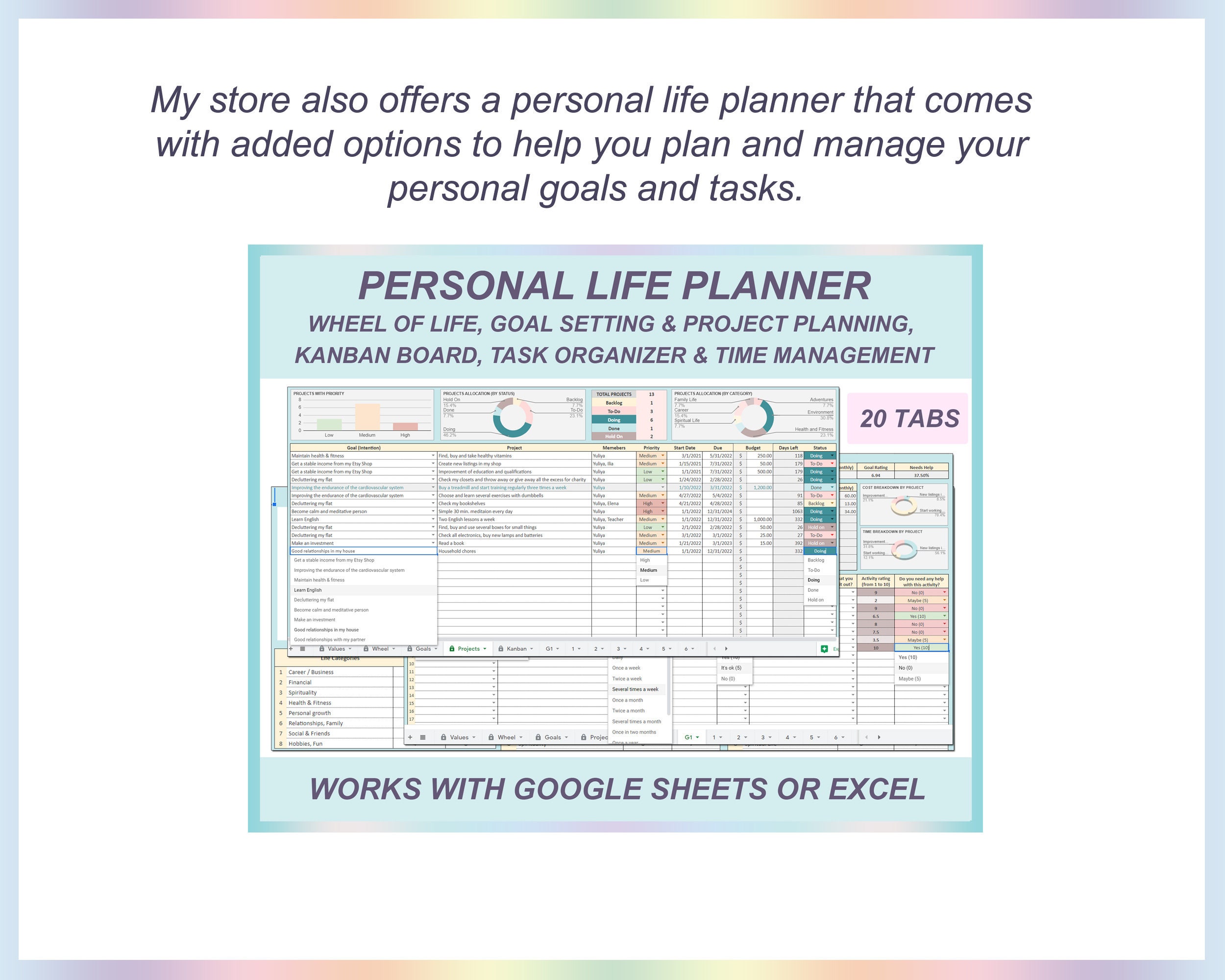Digital Goal Planner Goal Setting Goal Journal Goal Tracker Goal ...