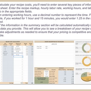 Recipe Cost Calculator Excel Template Cake Pricing Formula Baking ...