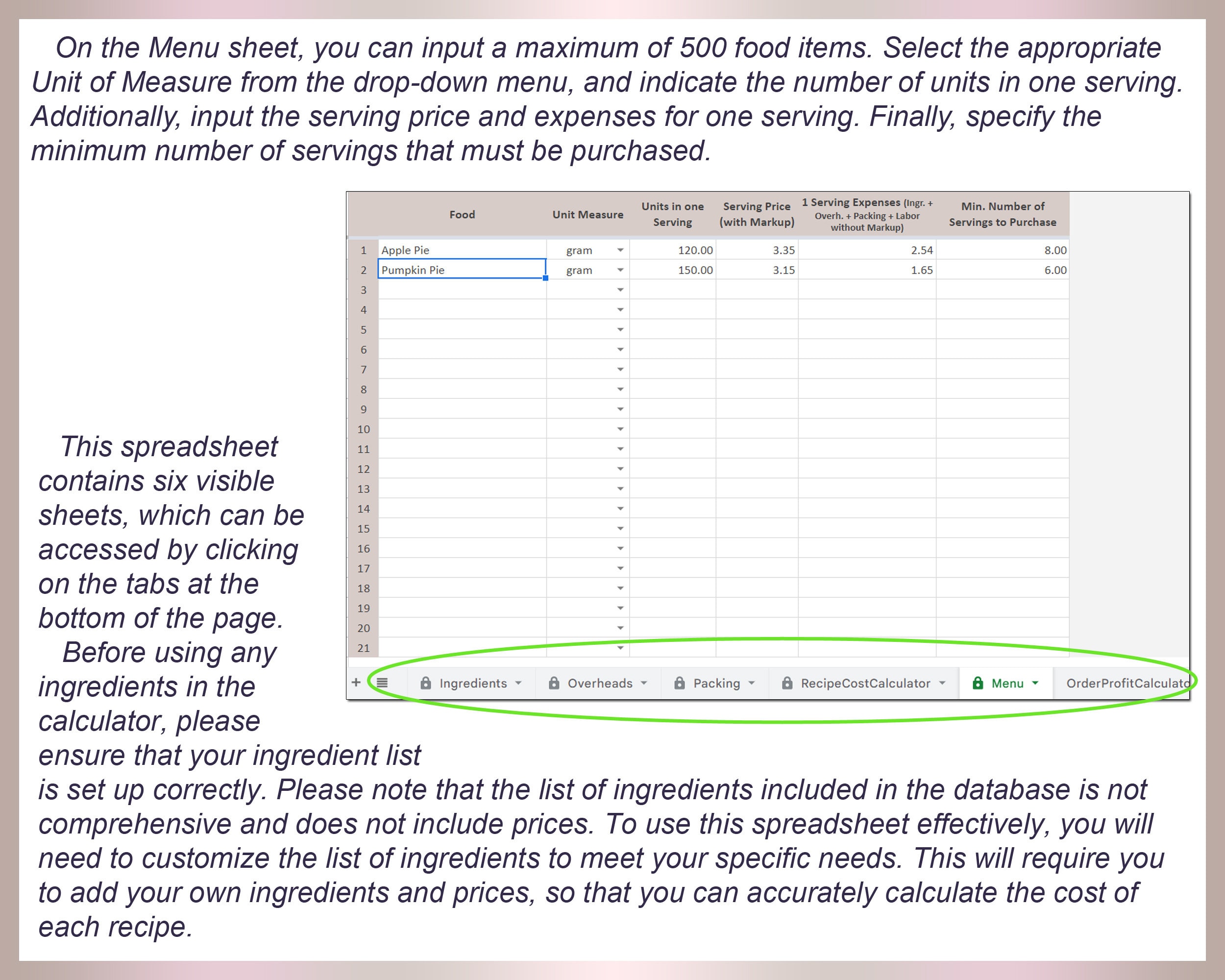 Bakery Cost Calculator, Recipe Costing, Calculator Baking, Food Cost ...