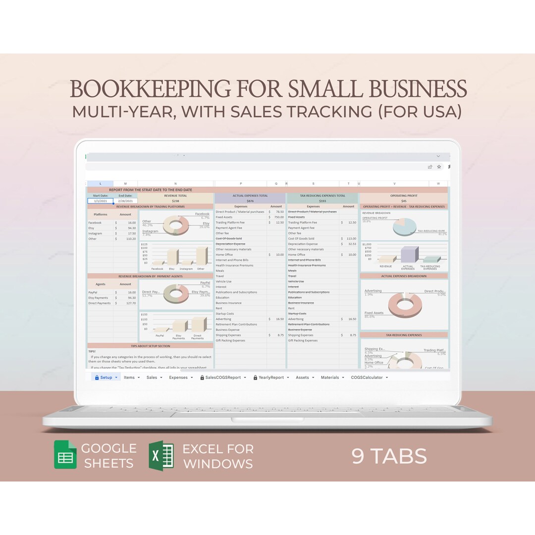 Small Business Bookkeeping, US Sellers Tool, Accounting, Inventory ...
