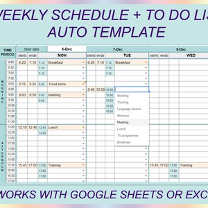Weekly schedule digital Weekly planner digital To do list | Etsy