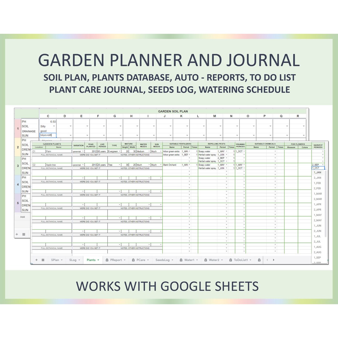 Digital Garden Planner, Plant Care Worksheet, Plants Journal, Watering ...
