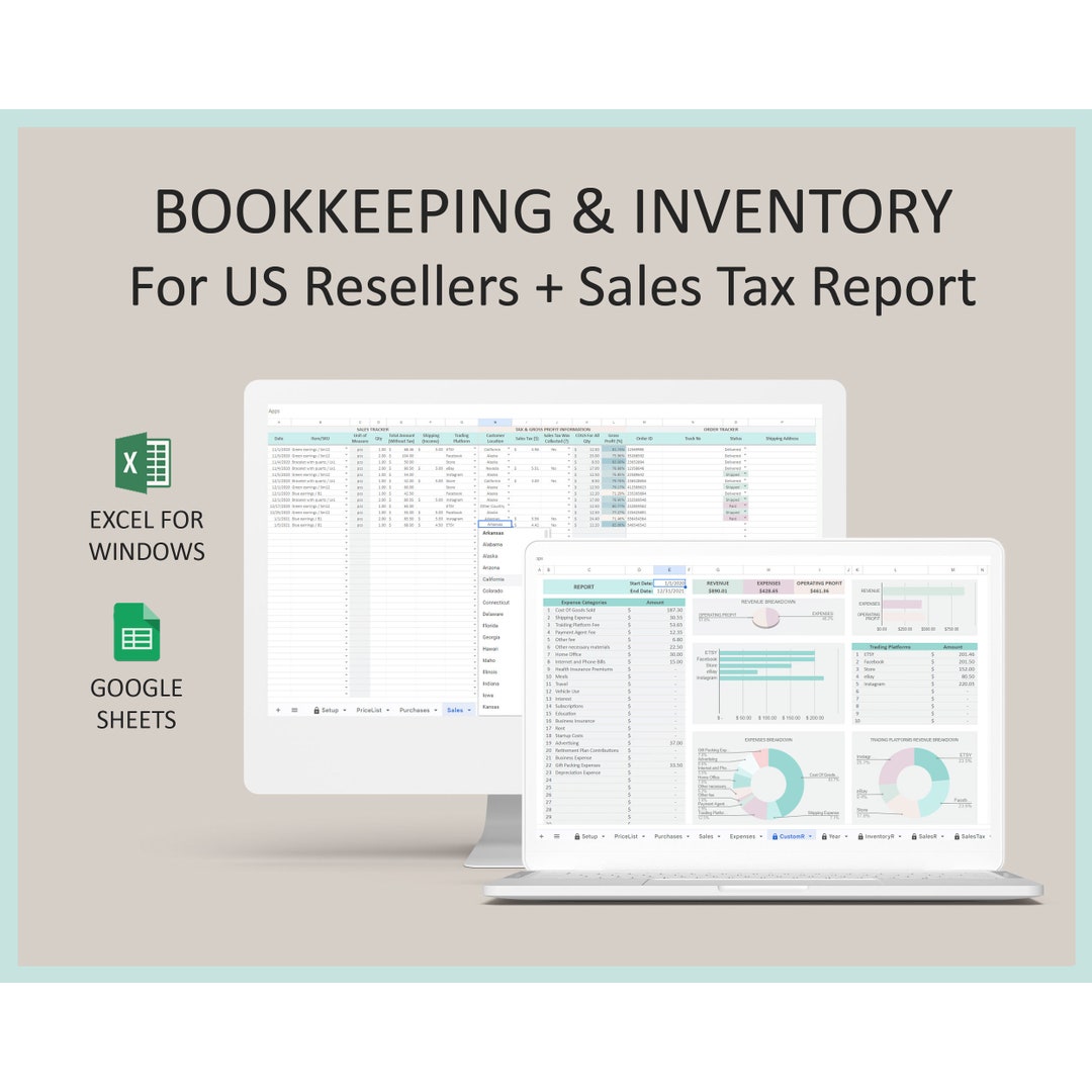 Accounting Spreadsheet Template for Resellers Inventory Tracker ...