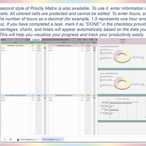 Priority Matrix Spreadsheet, Prioritization Matrix, Action, Project ...