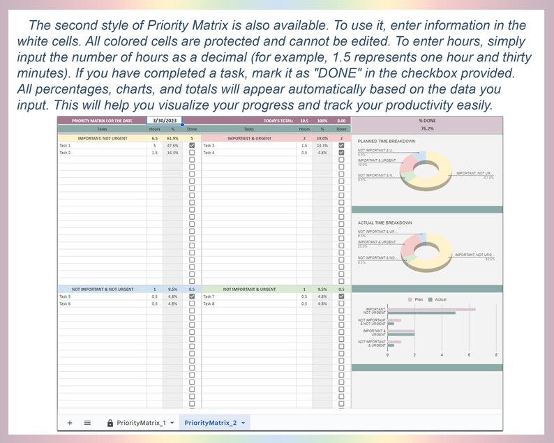 Priority Matrix Spreadsheet, Prioritization Matrix, Action, Project ...