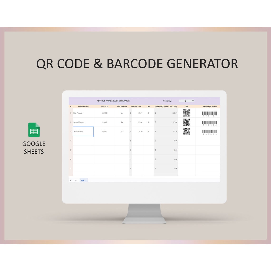 Barcode Generator, QR Code Generator, QR Code Maker Google Sheets ...