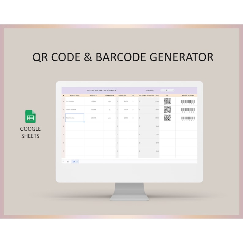 Barcode Generator, QR Code Generator, QR Code Maker Google Sheets ...