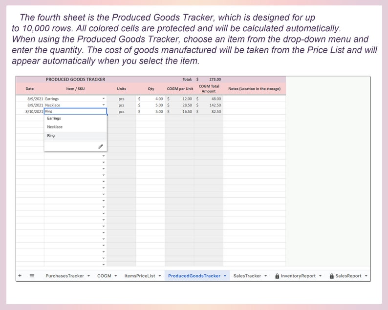 Inventory Spreadsheet Excel Google Sheets Pricing Sheet Sales Tracker ...