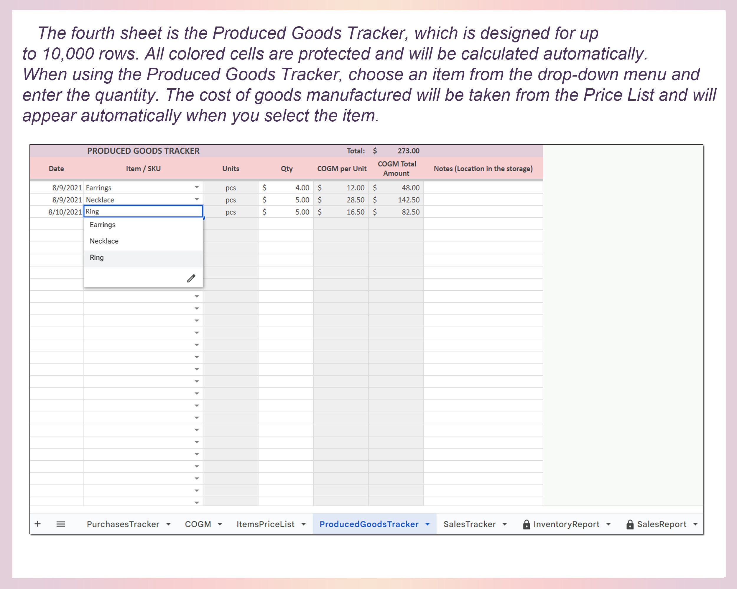 Inventory Spreadsheet Excel Google Sheets Pricing Sheet Sales Tracker ...