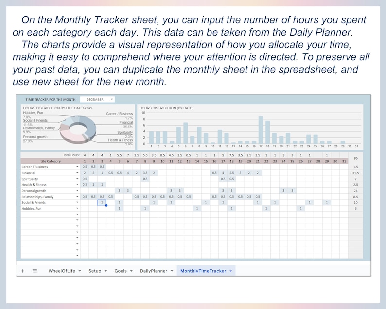 Life Wheel, Daily Planner Sheet, Life Balance Wheel, Daily Hourly ...
