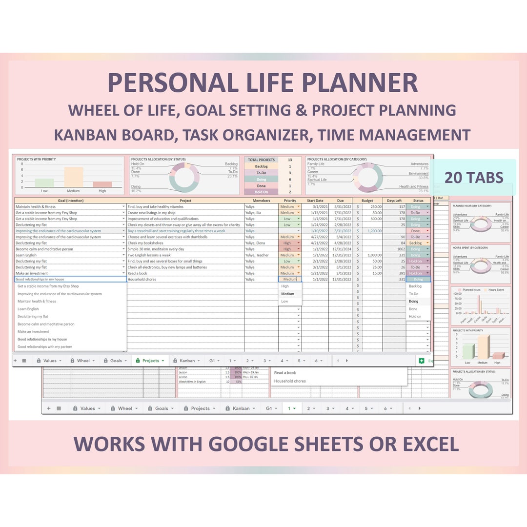 Personal Project Planner, Goal Setting, Wheel of Life, Life Planner ... Personal Project Planner, Goal Setting, Wheel of Life, Life Planner ...