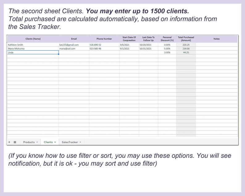 Client Base Customer Base Template Client Base Example - Etsy