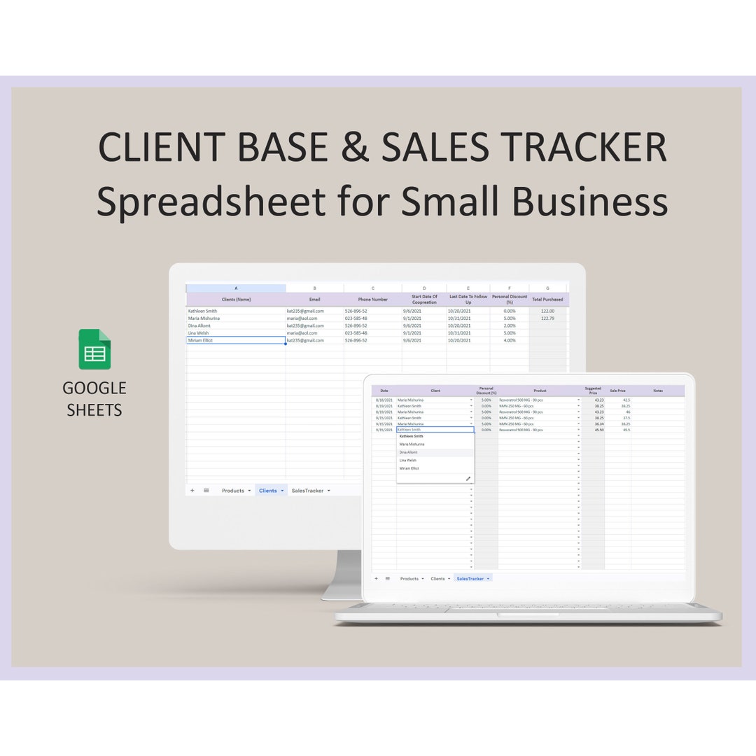 Client Base, Customer Base Template, Sales Tracker Spreadsheet ...