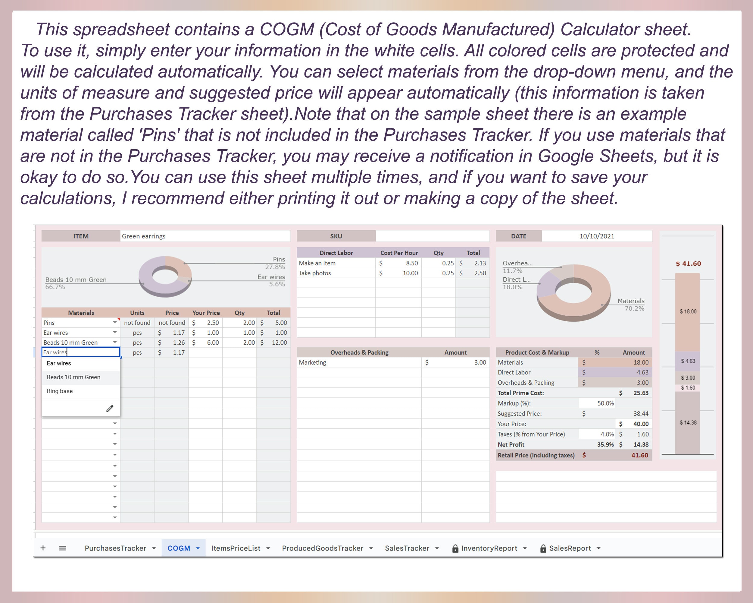 Inventory Spreadsheet Excel Google Sheets Template Manufacturer Sales ...