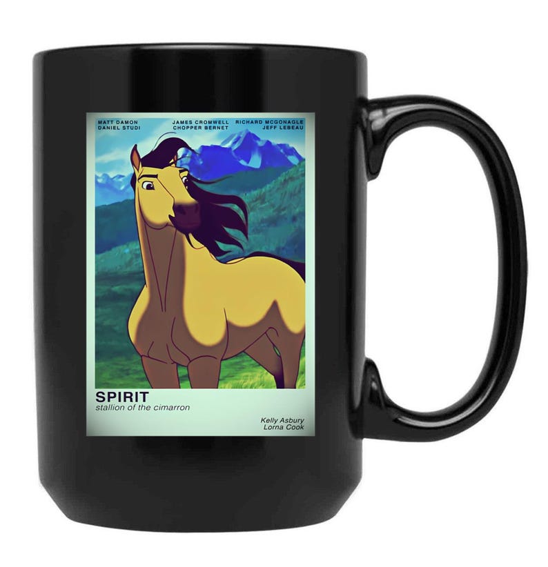 Spirit Stallion of the Cimarron Black Coffee Mug, Gift Coffee Mug - Etsy