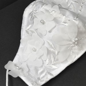 Elegant Delicate White Floral Bridal Lace Mask - Etsy