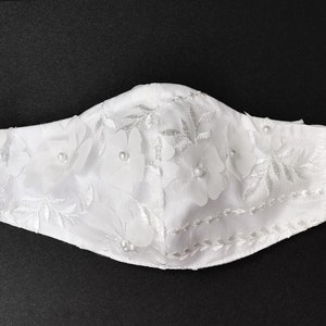 Elegant Delicate White Floral Bridal Lace Mask - Etsy