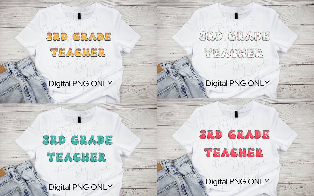 3rd Grade Digital PNG| Teacher Shirt - Etsy