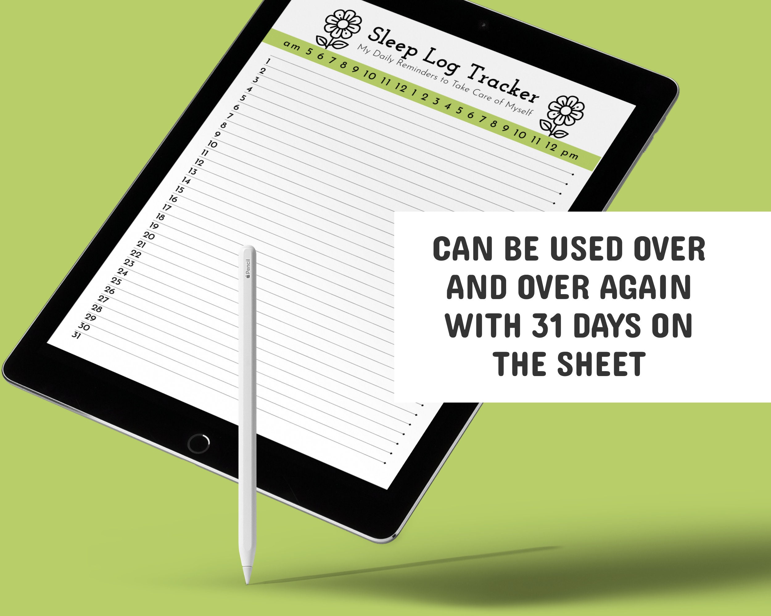 Self Care Tracker Digital Download, Green Minimalist Themed Habit ...