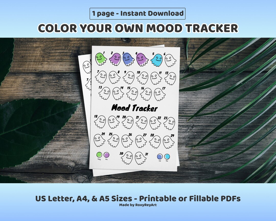Ghost Mood Tracker Digital Download, Habit Tracker for Todays Good Mood ...