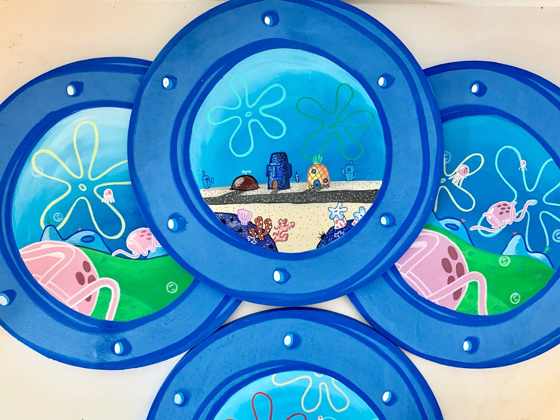 Spongebob Porthole Window Painting - Etsy
