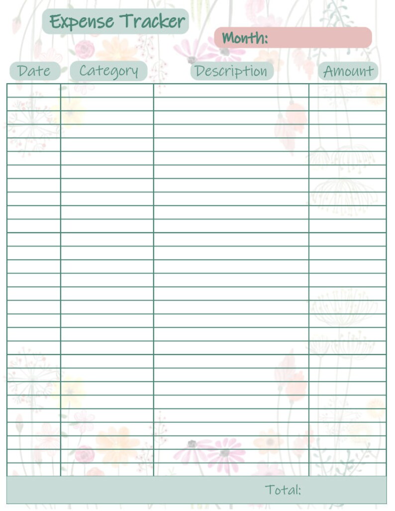 Printable Flower Budget Planner, Budget Bundle, Financial Journal ...