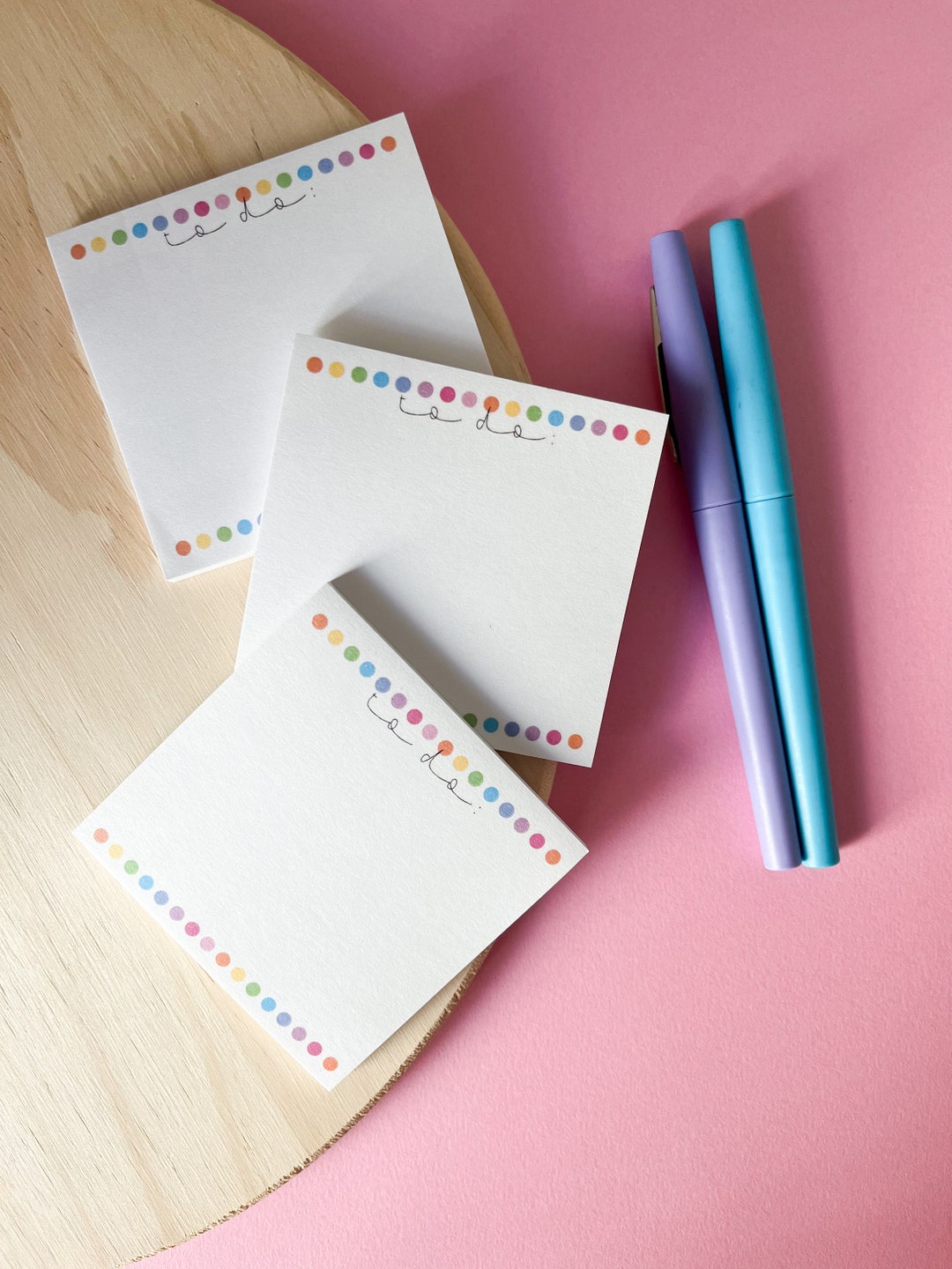 To-do Sticky Notes: Mini Notepad With Rainbow Dots - Etsy