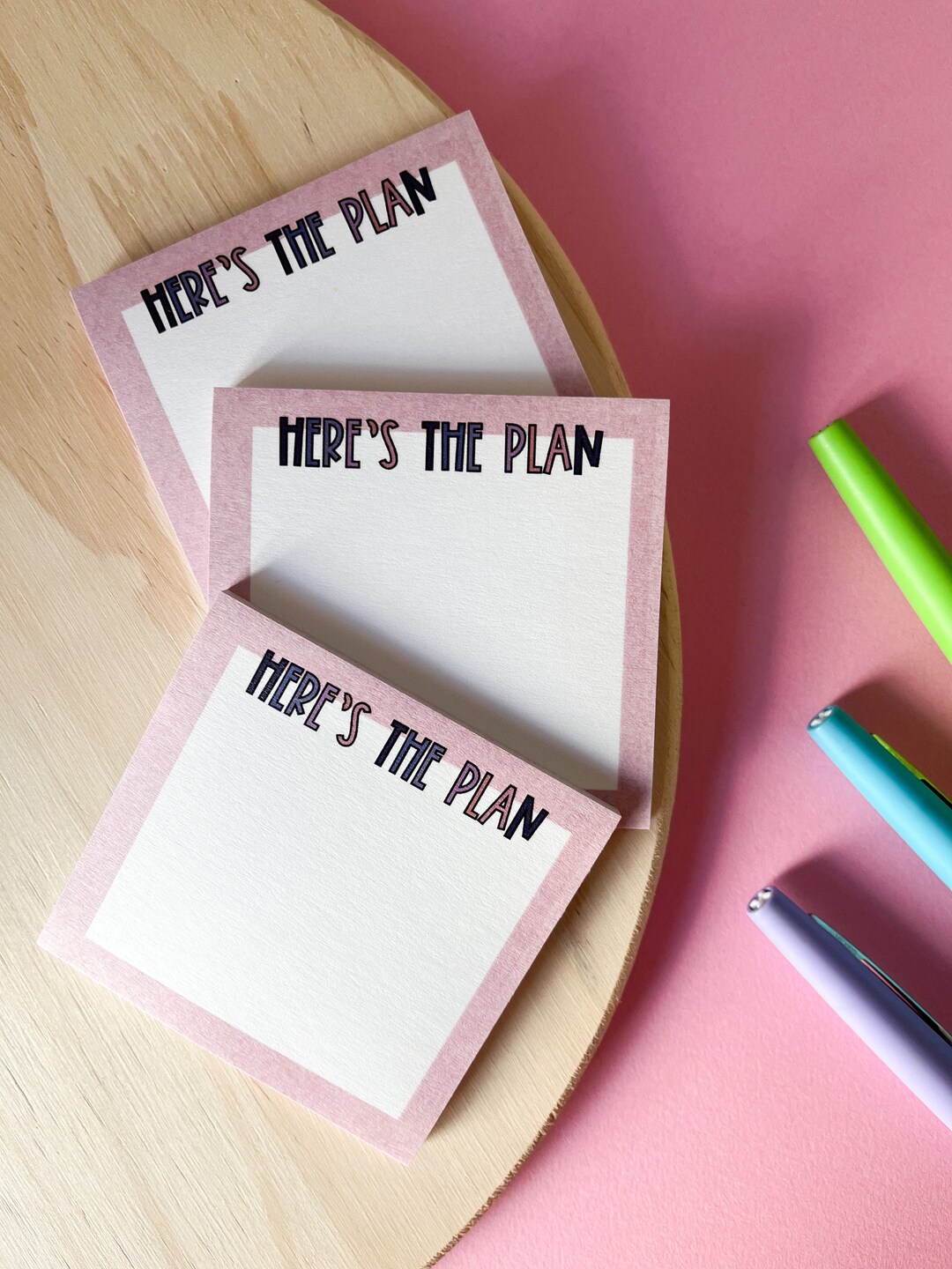 Here's the Plan Sticky Notes | Mini Notepad, Cute Stationery, Positive ...