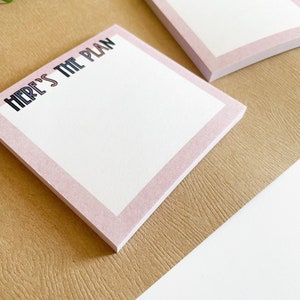 Here's the Plan Sticky Notes | Mini Notepad, Cute Stationery, Positive ...