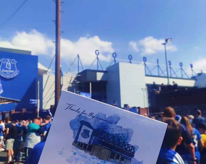 Everton FC Birthday Card - Goodison Park Birthday Card - Stadium Map ...