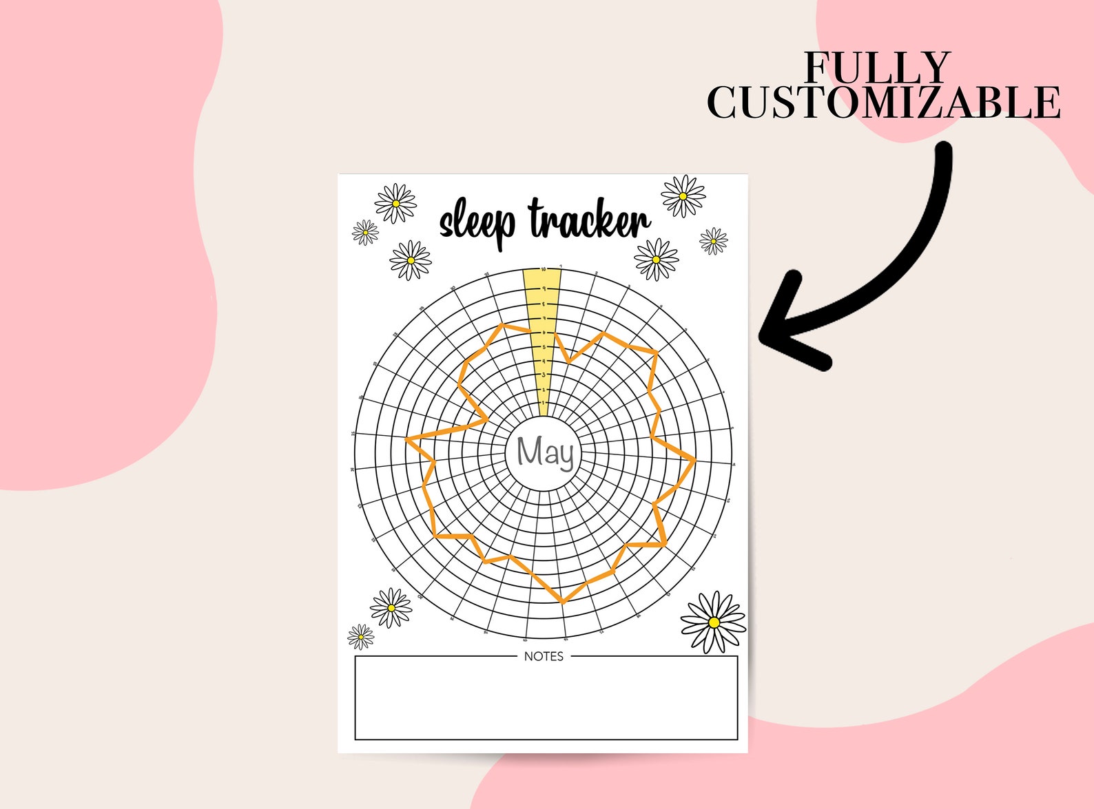 Sleep Tracker, Circular Sleep Tracker, Monthly Yearly, Sleep Round ...